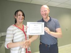 Well done Marie - Staff Member of the Month