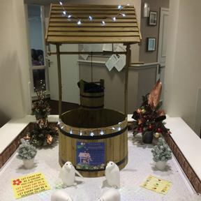 A lucky wishing well display