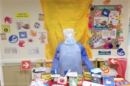 Queens Oak Care Home create a colourful hygiene display