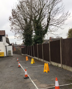 Renewed car park white lining