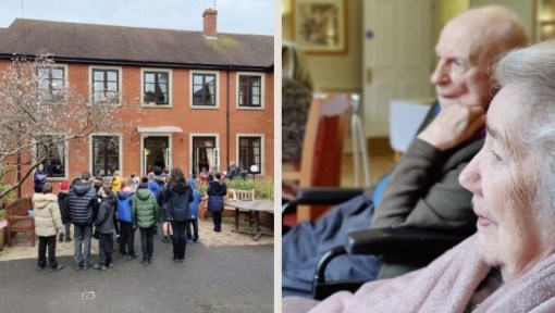 Local Devizes school sing Christmas carols to care home residents