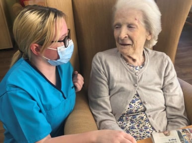 A part-time job at a care home