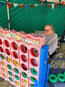 Winifred Dell residents enjoy garden games in the summer sun
