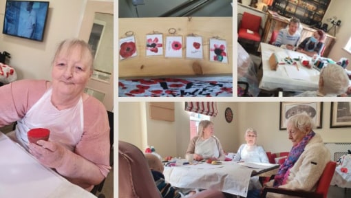 Preparing for Remembrance Day at Hurst Cross care home