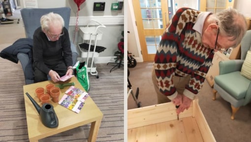 Residents at Needham Court Care Home start a new vegetable patch