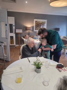 Baby visit creating happy moments