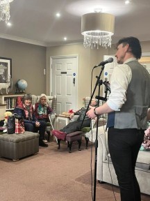 Local singer Nick is showing of talent